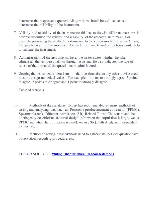 Writing research chapter three, the research methods | DOCX