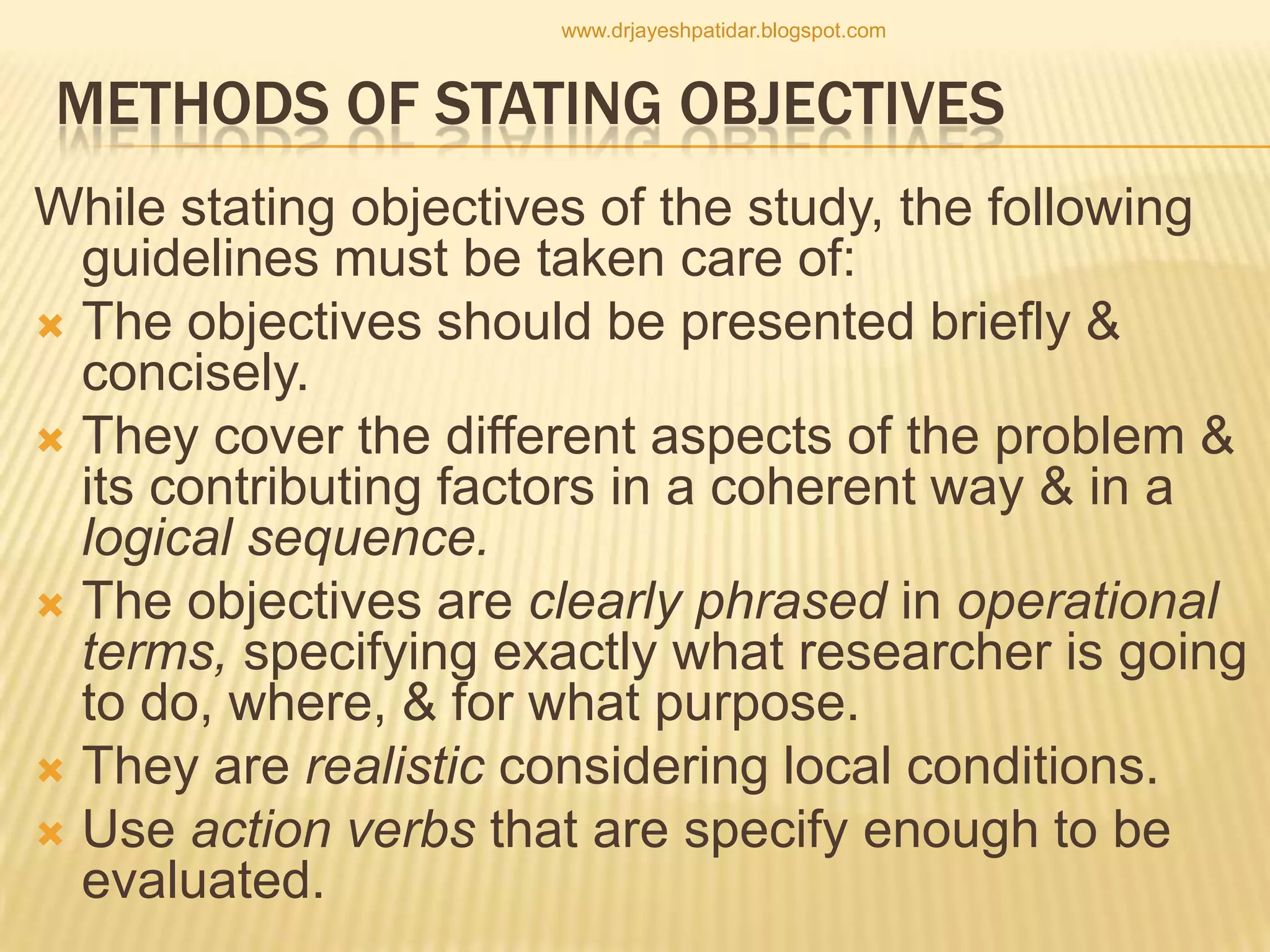 Writing research objectives | PPSX