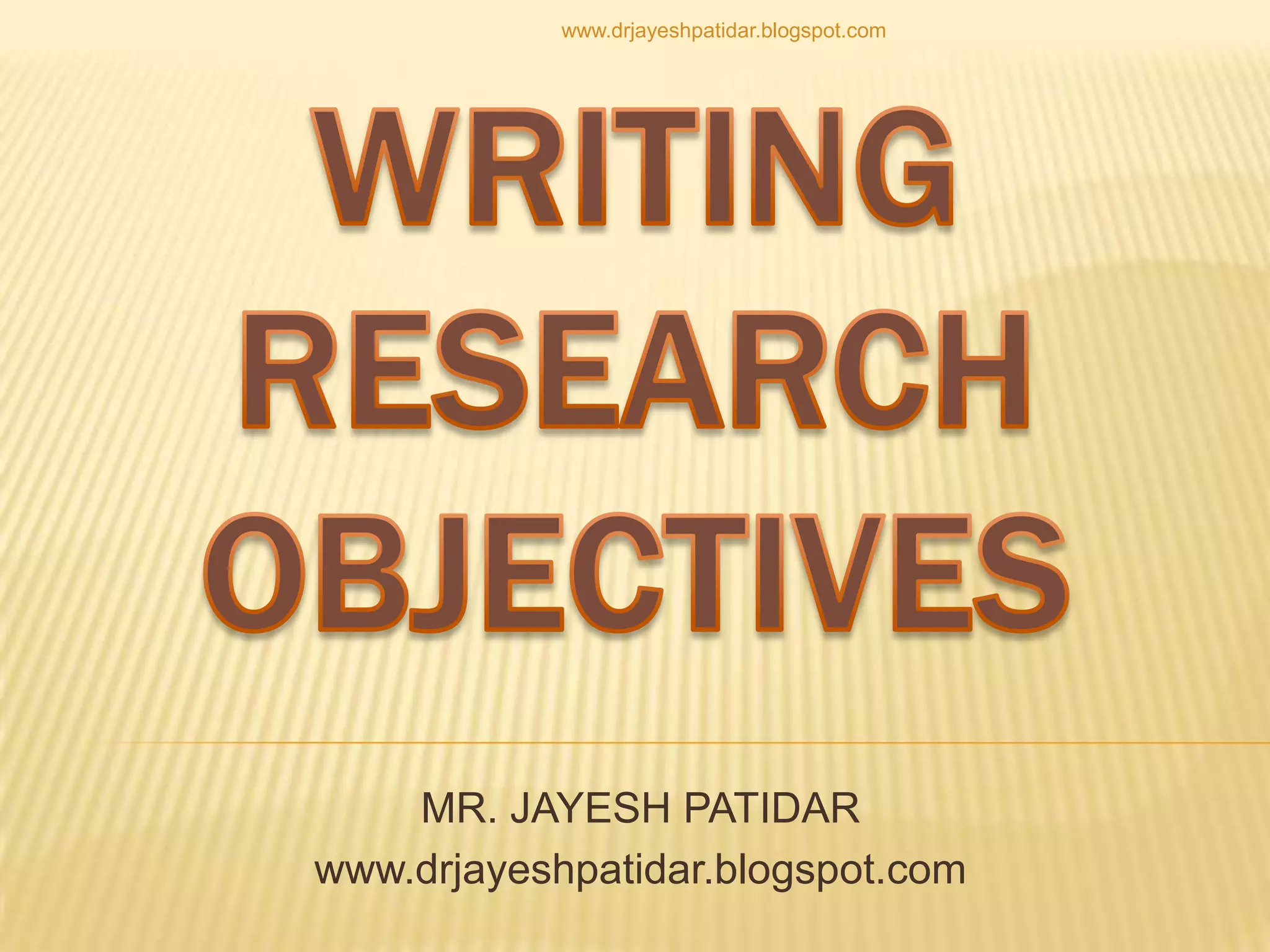 Writing research objectives | PPT