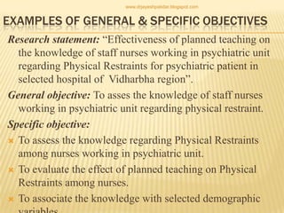 Writing research objectives | PPT