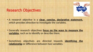 Writing Research Objectives for research proposal | PPTX