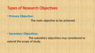 Writing Research Objectives for research proposal | PPTX