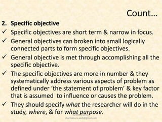 Writing research objectives by suresh aadi8888 | PPTX