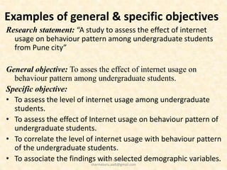 Writing research objectives by suresh aadi8888 | PPTX