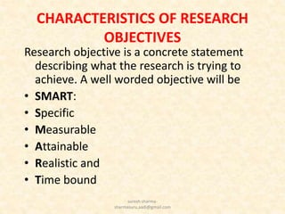 Writing research objectives by suresh aadi8888 | PPTX
