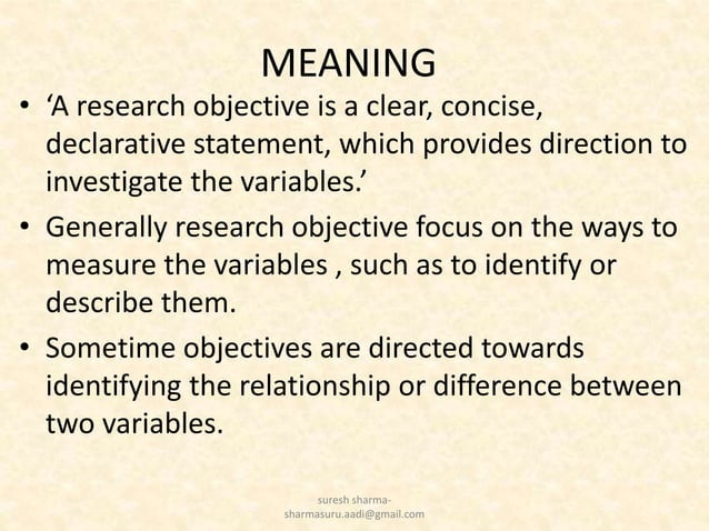 Writing research objectives by suresh aadi8888 | PPT