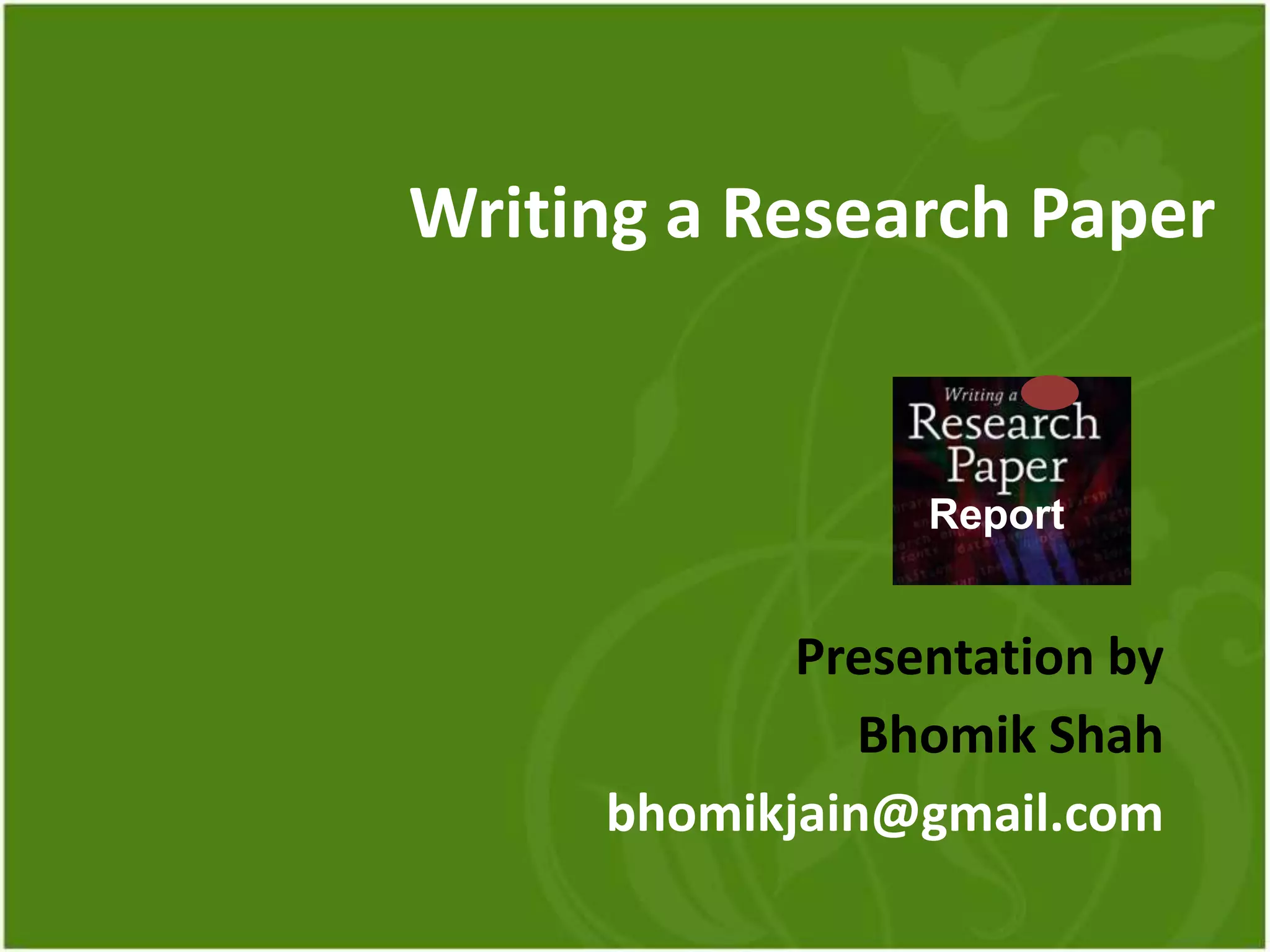 How to write a research paper | PPT