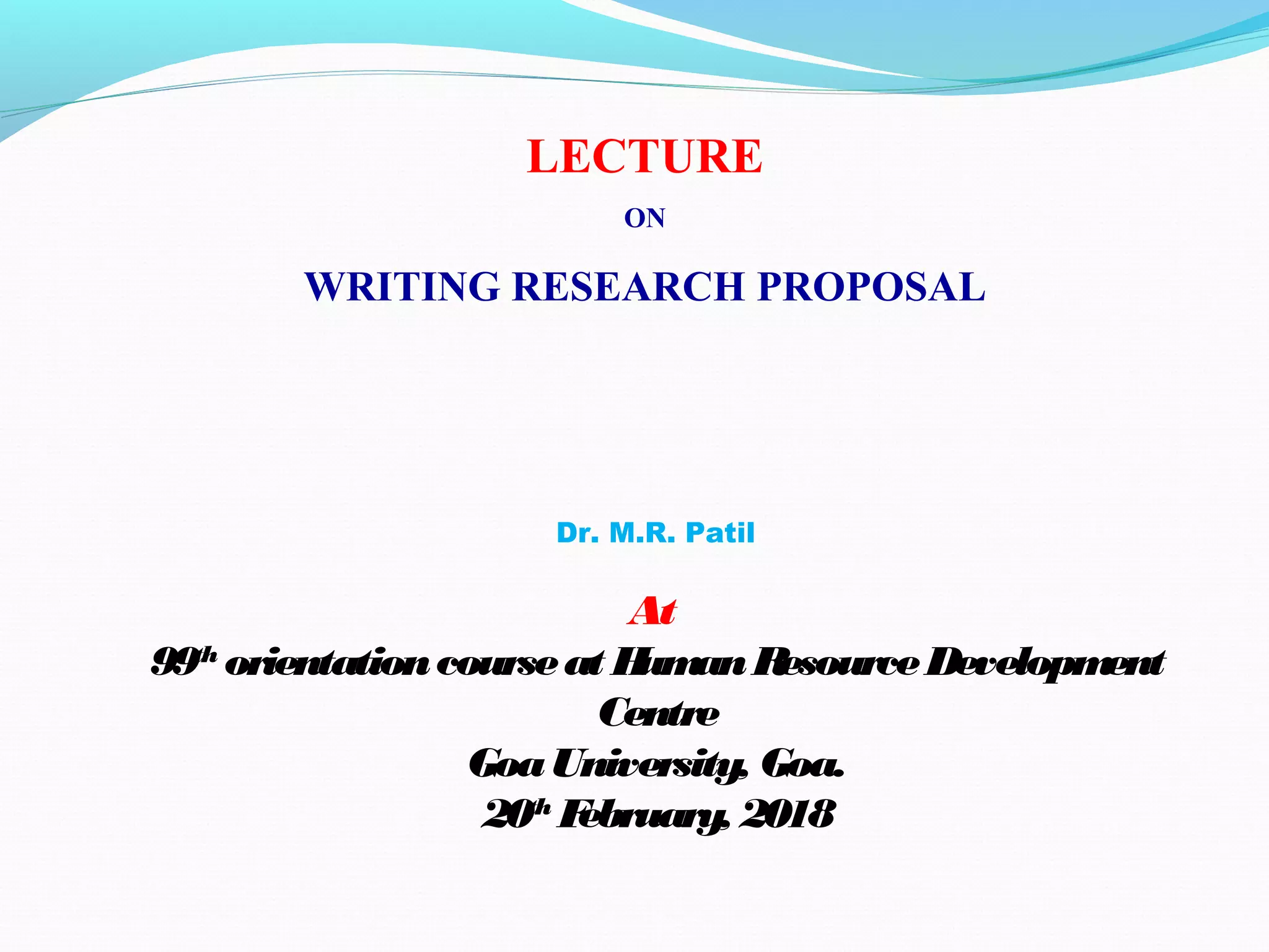 Writing Research Proposal | PPT