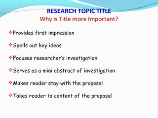 Writing Research Proposal | PPT
