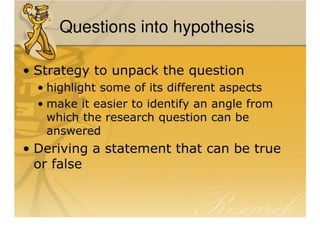 Writing Research Questions | PPT