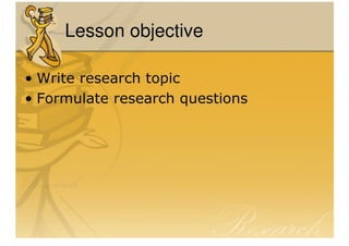 Writing Research Questions | PDF