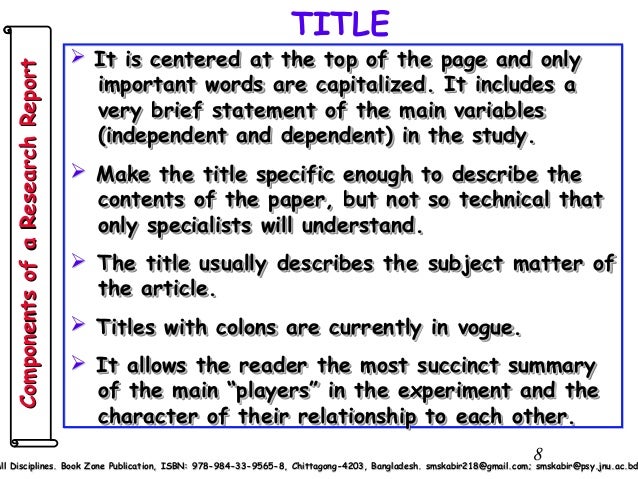 Writing research report