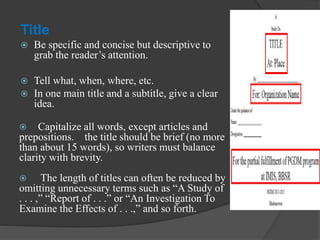 Writing research report | PPTX