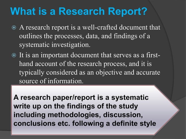 Writing research report | PPTX