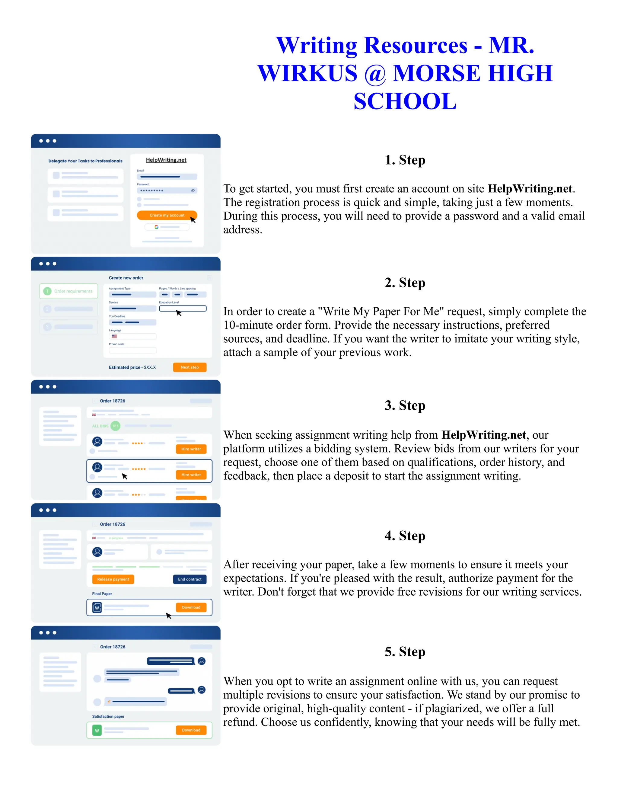 Writing Resources - MR. WIRKUS MORSE HIGH SCHOOL | PDF