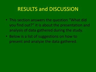 Writing Results and Discussion, Summary and Conclusion.pptx