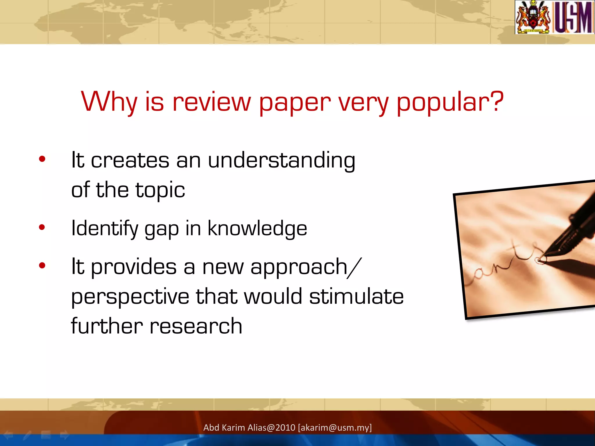 Writing a Review Paper | PDF