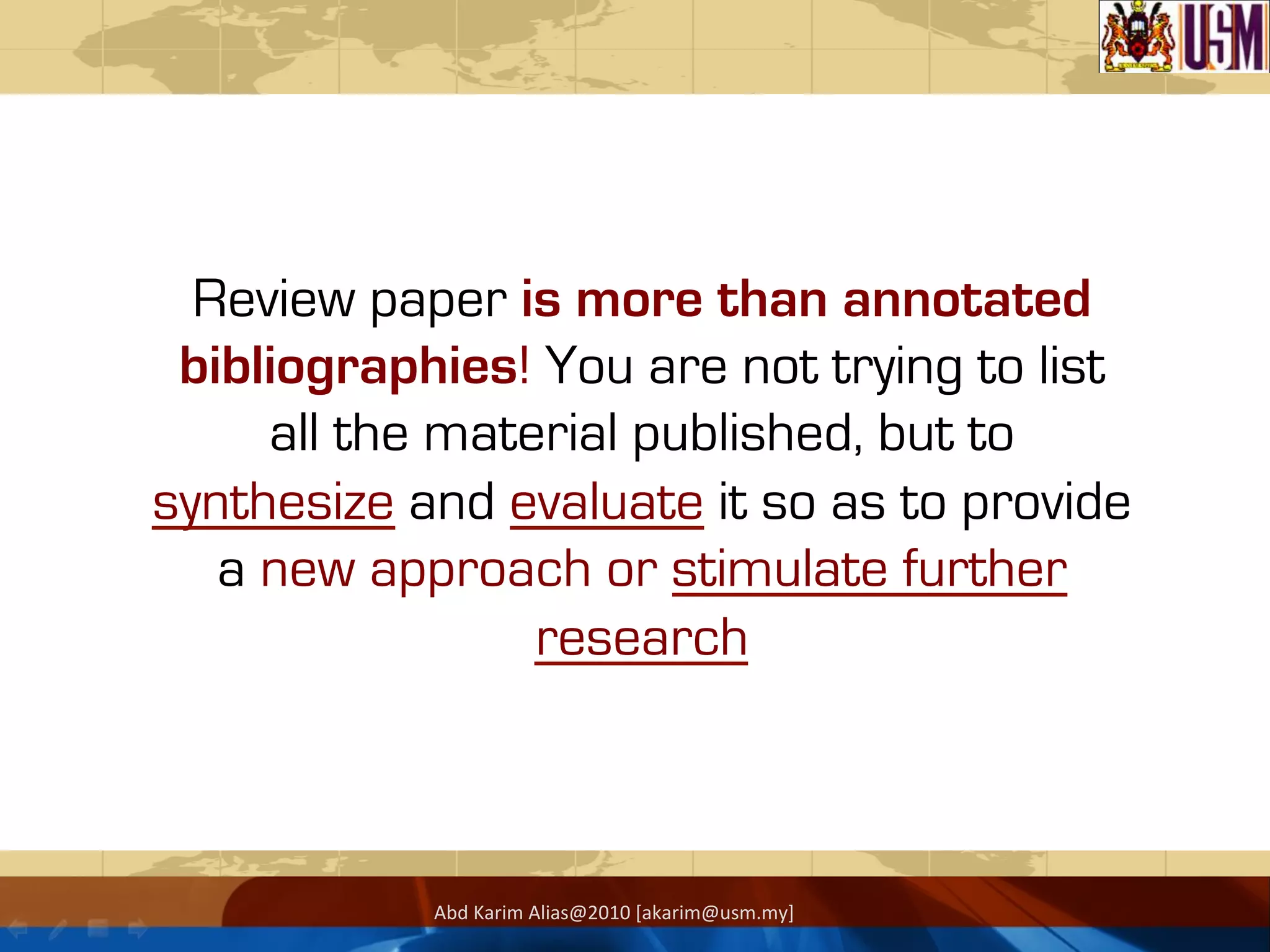 Writing a Review Paper | PDF