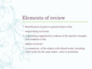 Writing reviews ppt | PPTX