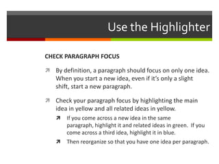 General Tips for Writing & Revising v.1.0 | PPTX