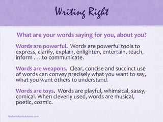 2013 Education Symposium & Expo - Writing Right | PPT