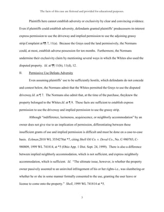 Christopher Sleeper - Writing Sample Adverse Possession | PDF