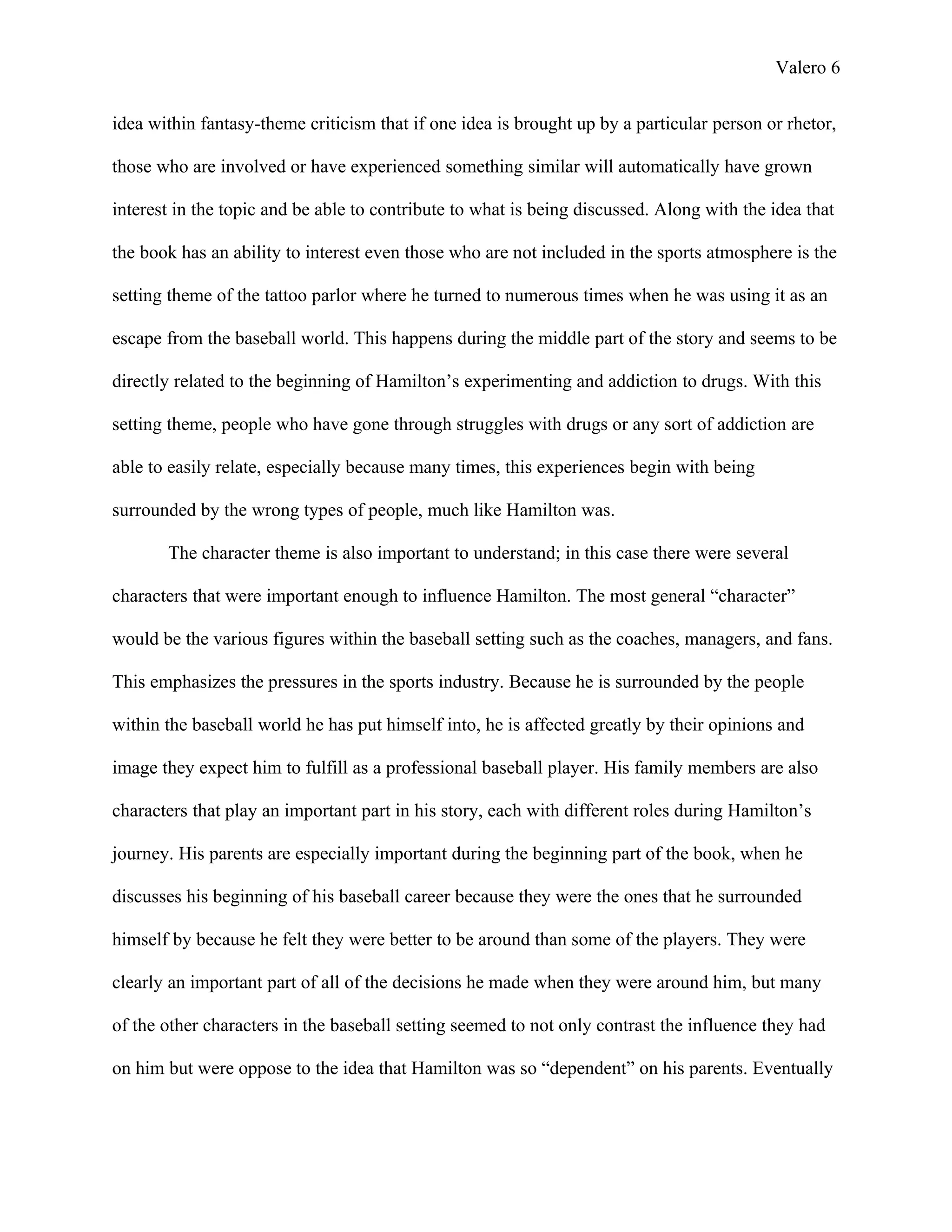 Writing Sample Angels And Demons In The Outfield | PDF