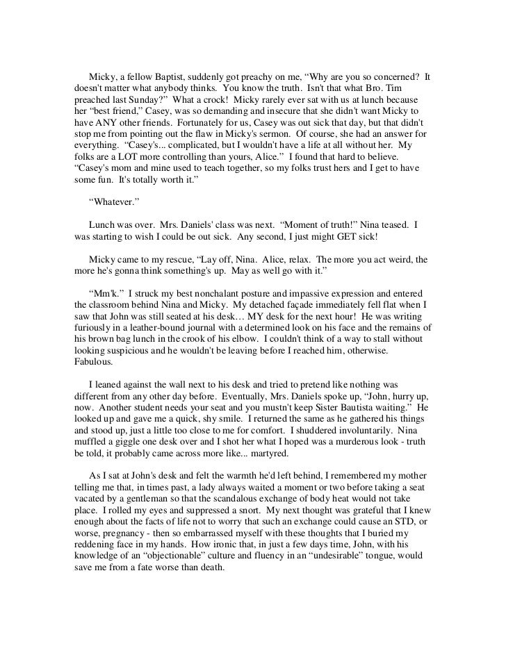 Writing Sample Fiction Writing Sample Fiction