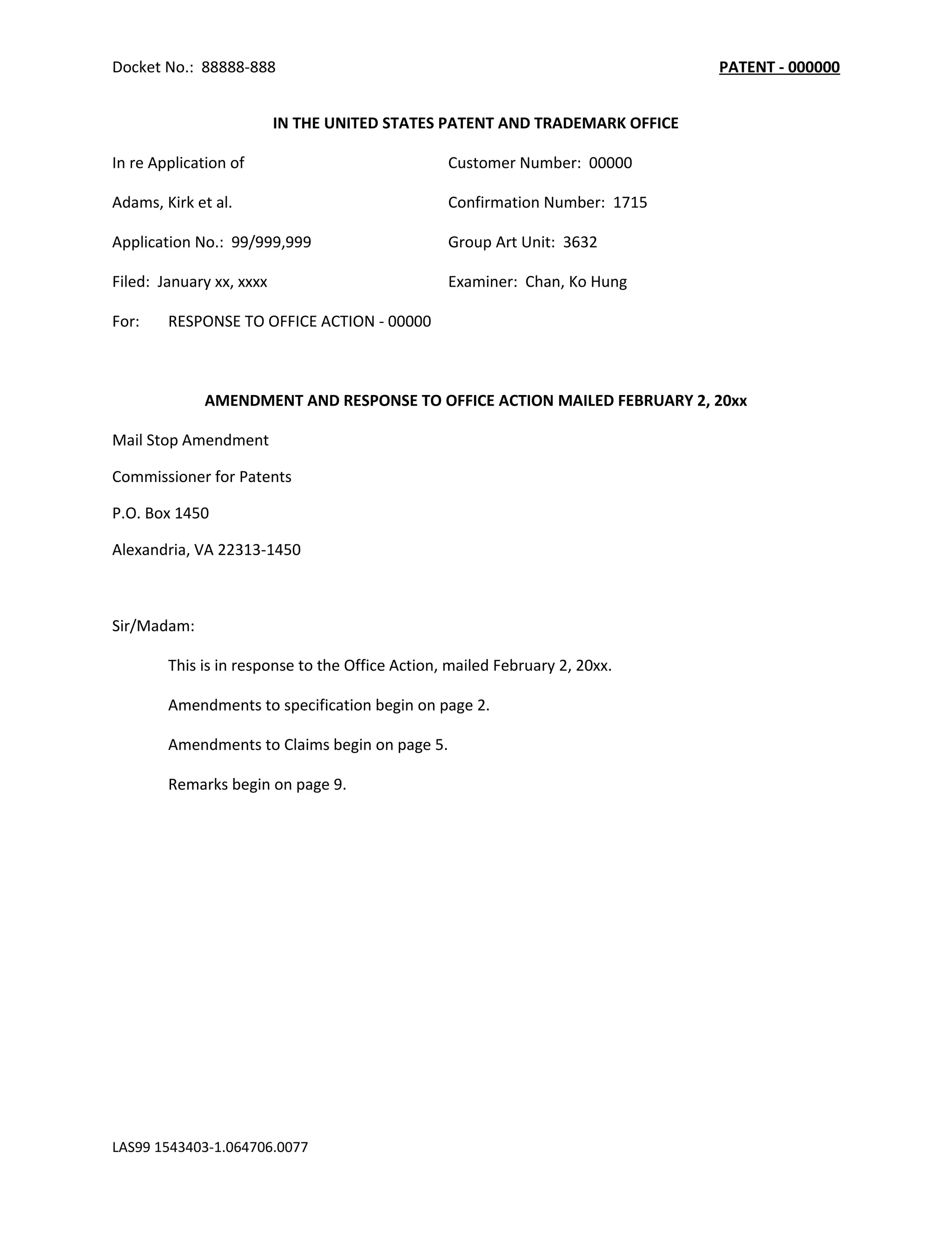 [Writing Sample] USPTO Office Action Response by Bryan Johnson | DOC