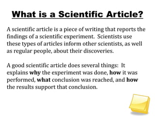 Writing scientific articles | PPTX