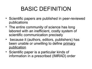 Writing scientific papers | PPT