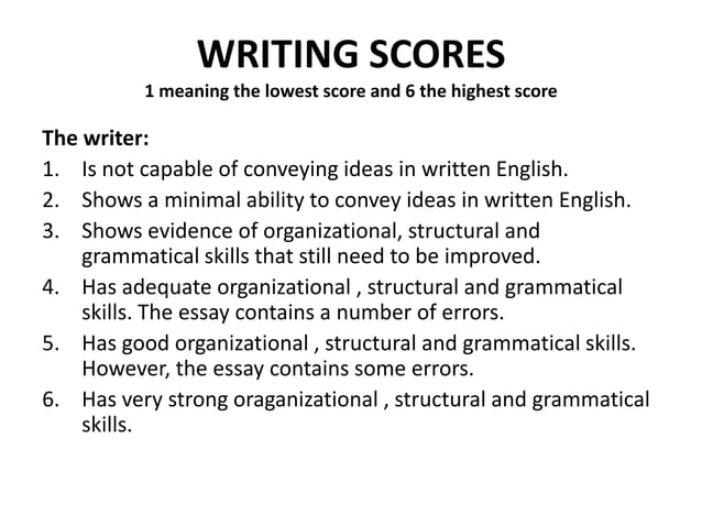 Writing scores | PPT