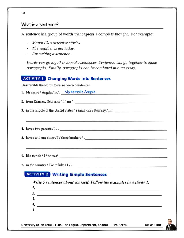 Writing_Semester _1English.pdf__________ | PDF