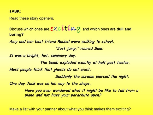 Writing using suspense and sentence openers! | PPT | Screenwriting ...