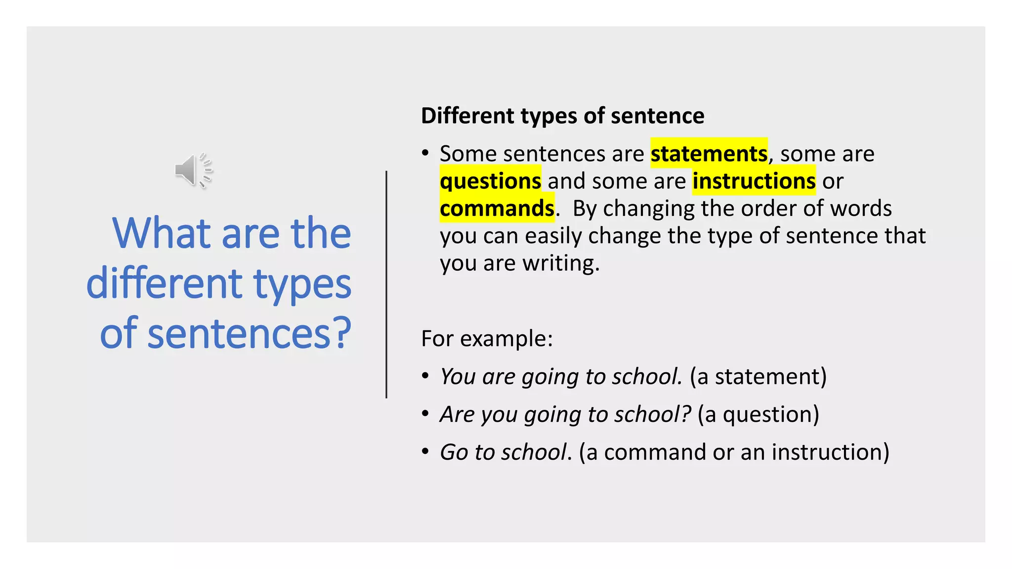 Writing sentences | PPTX