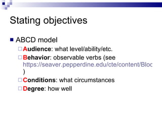 Writing specific instructional/learning objectives | PPT