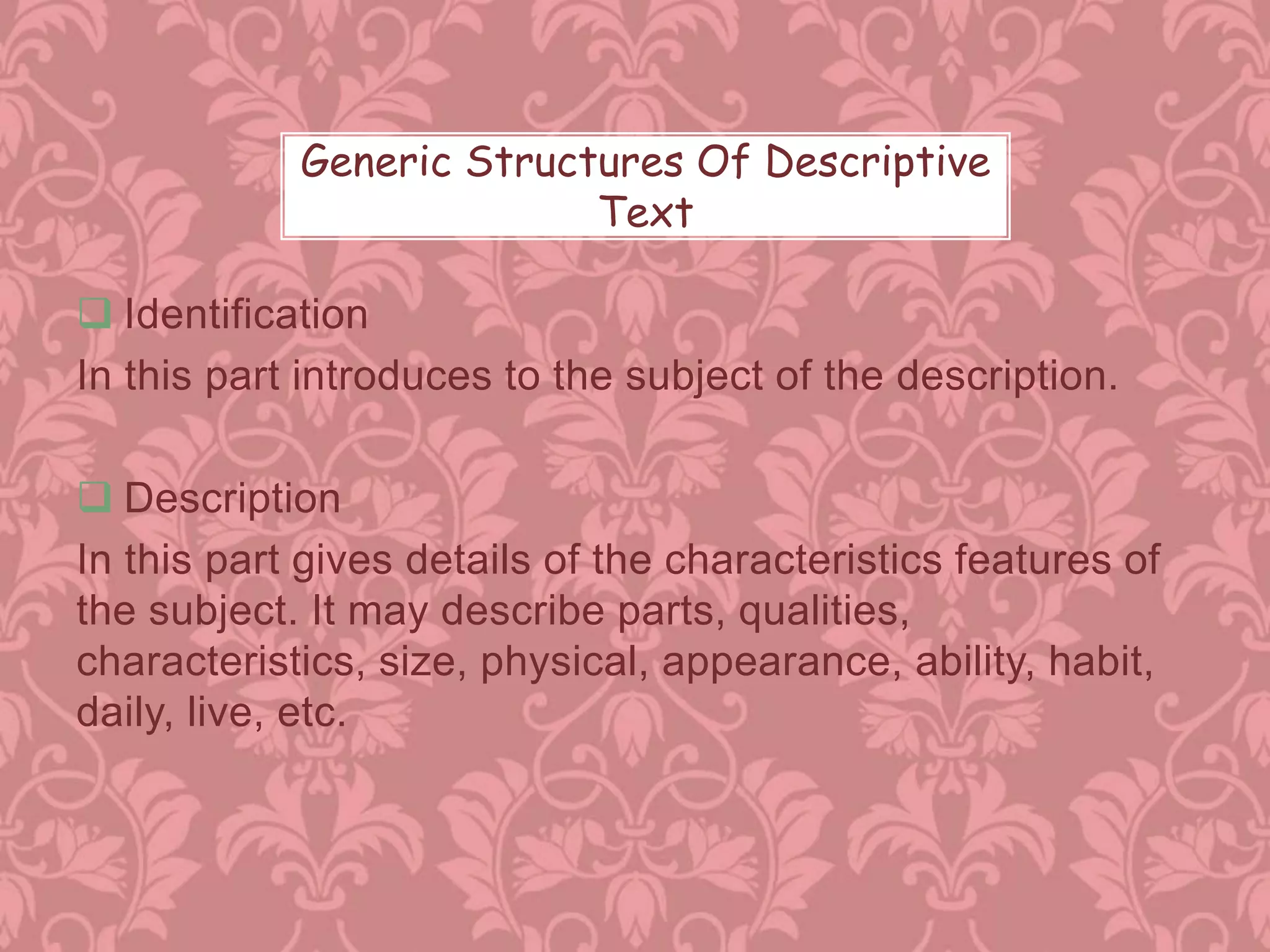 power point - writing skill (descriptive text) | PPTX