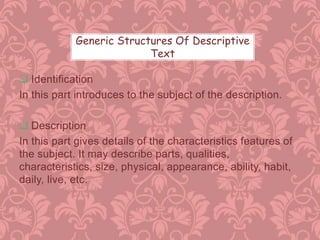 power point - writing skill (descriptive text) | PPTX