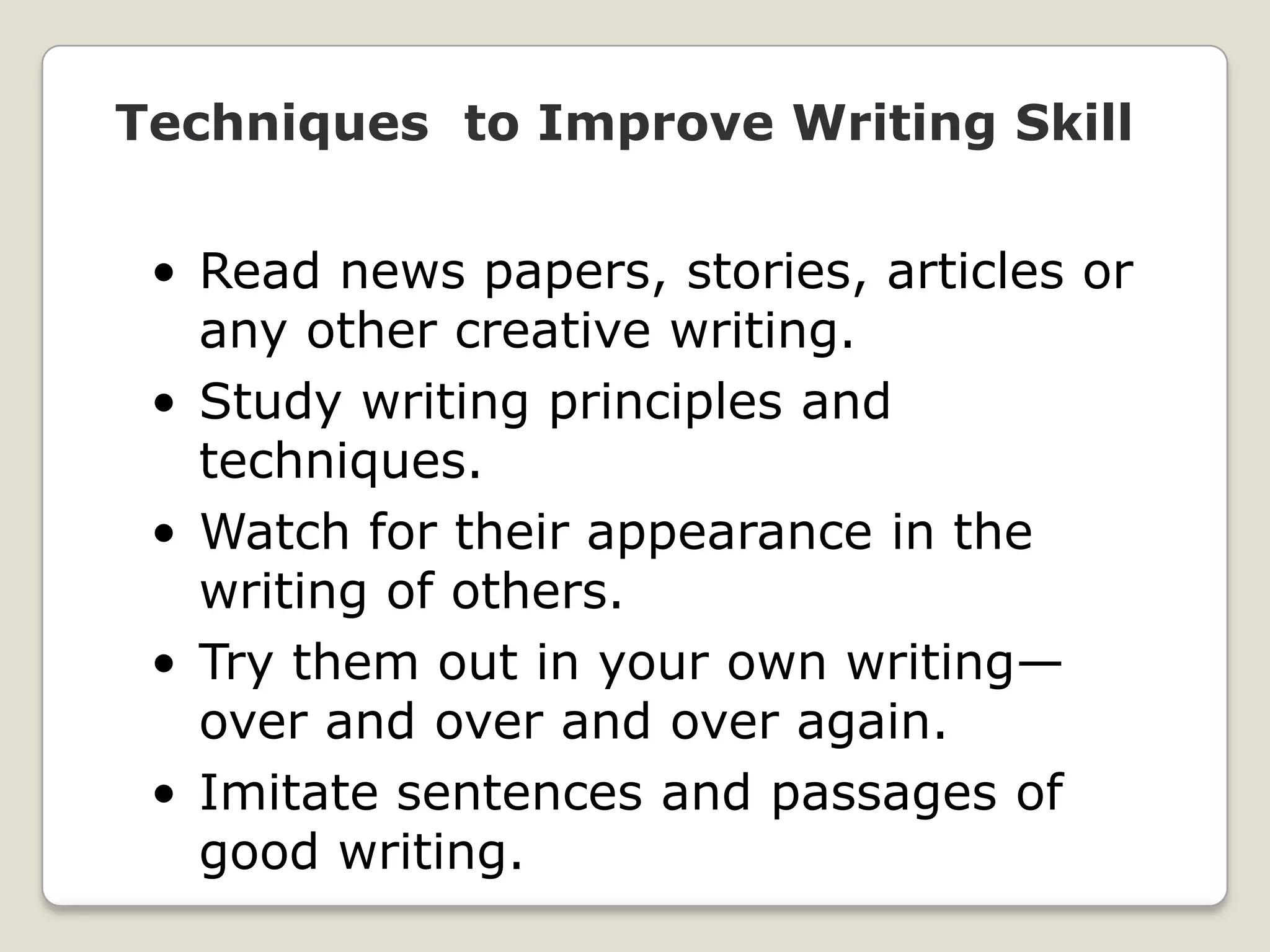 Writing skills | PPTX