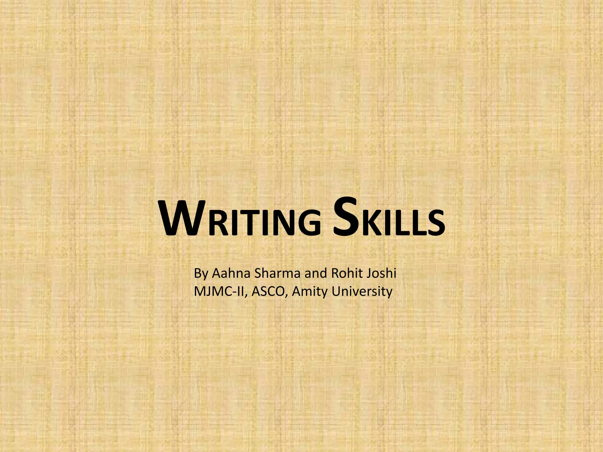 Writing Skills | PPTX
