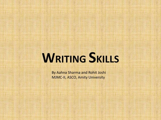 Writing Skills | PPTX | Education