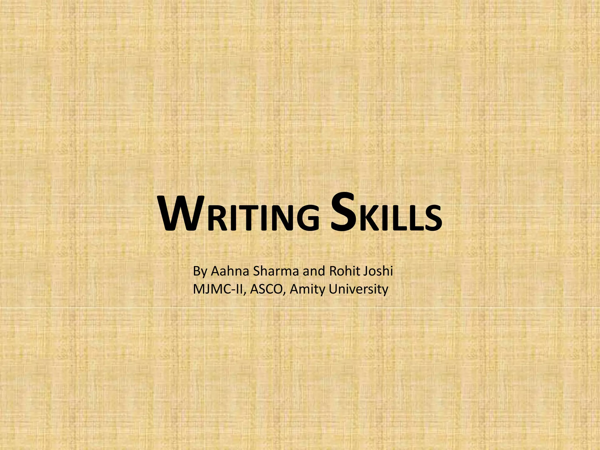 Writing skills | PPT