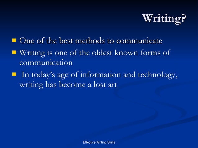 Effective Writing Skills for College Students | PPT