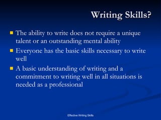 Effective Writing Skills for College Students | PDF