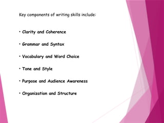 Introduction to Writing Skills Powerpoint | PPT