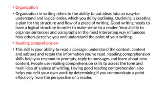 WRITING SKILLS for english. English notes | PPTX