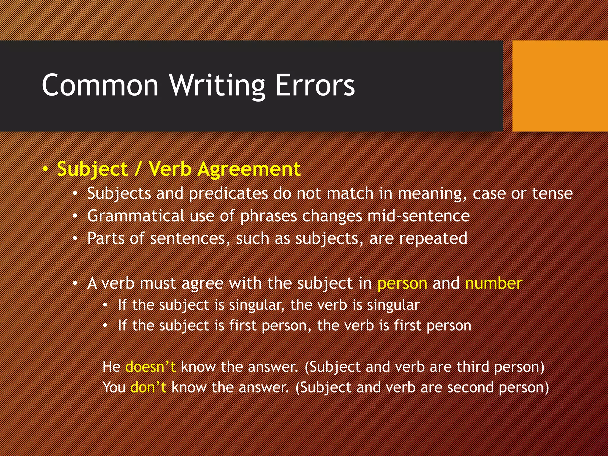 Writing skills common writing errors | PPTX