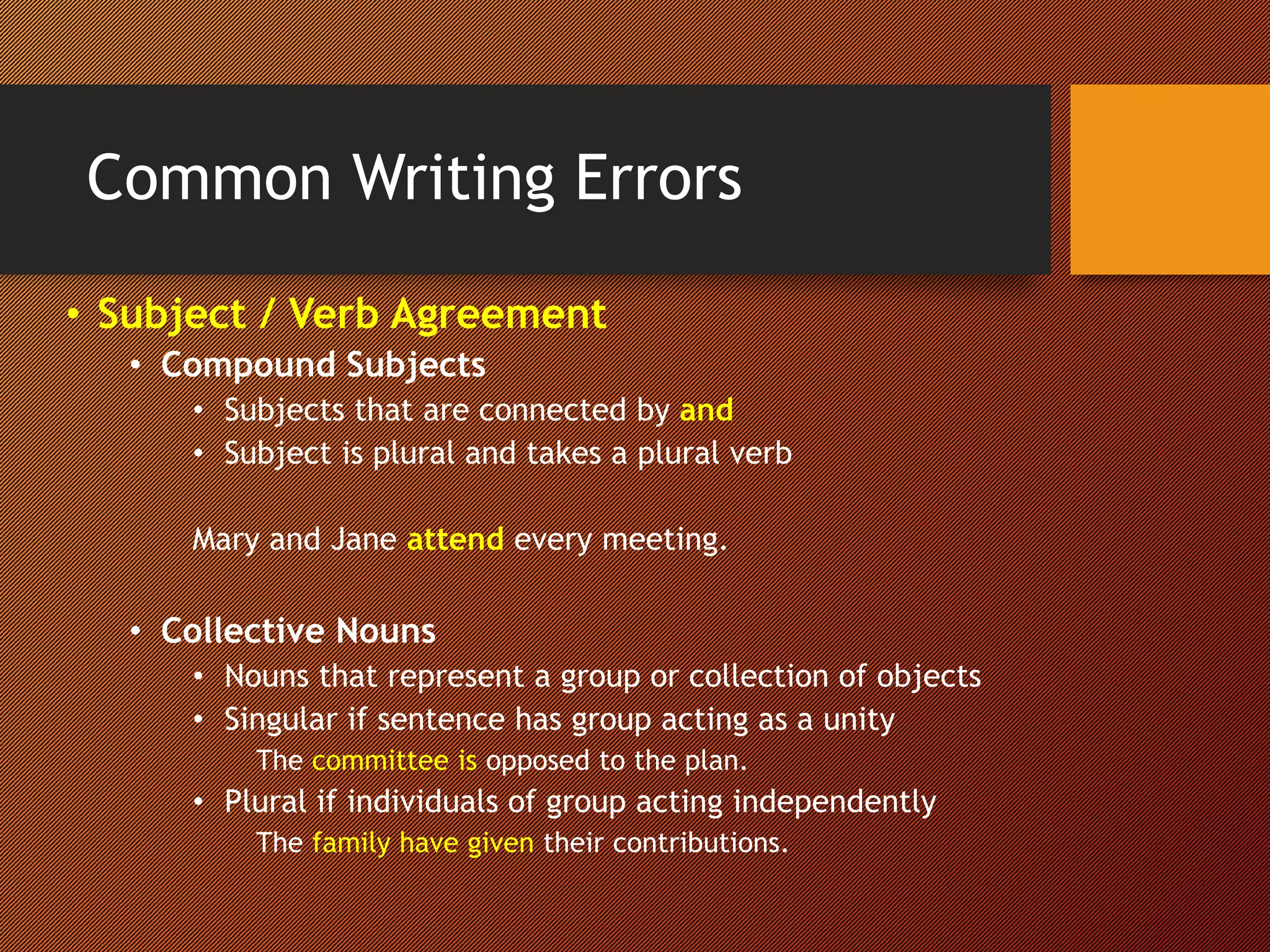 Writing skills common writing errors | PPTX