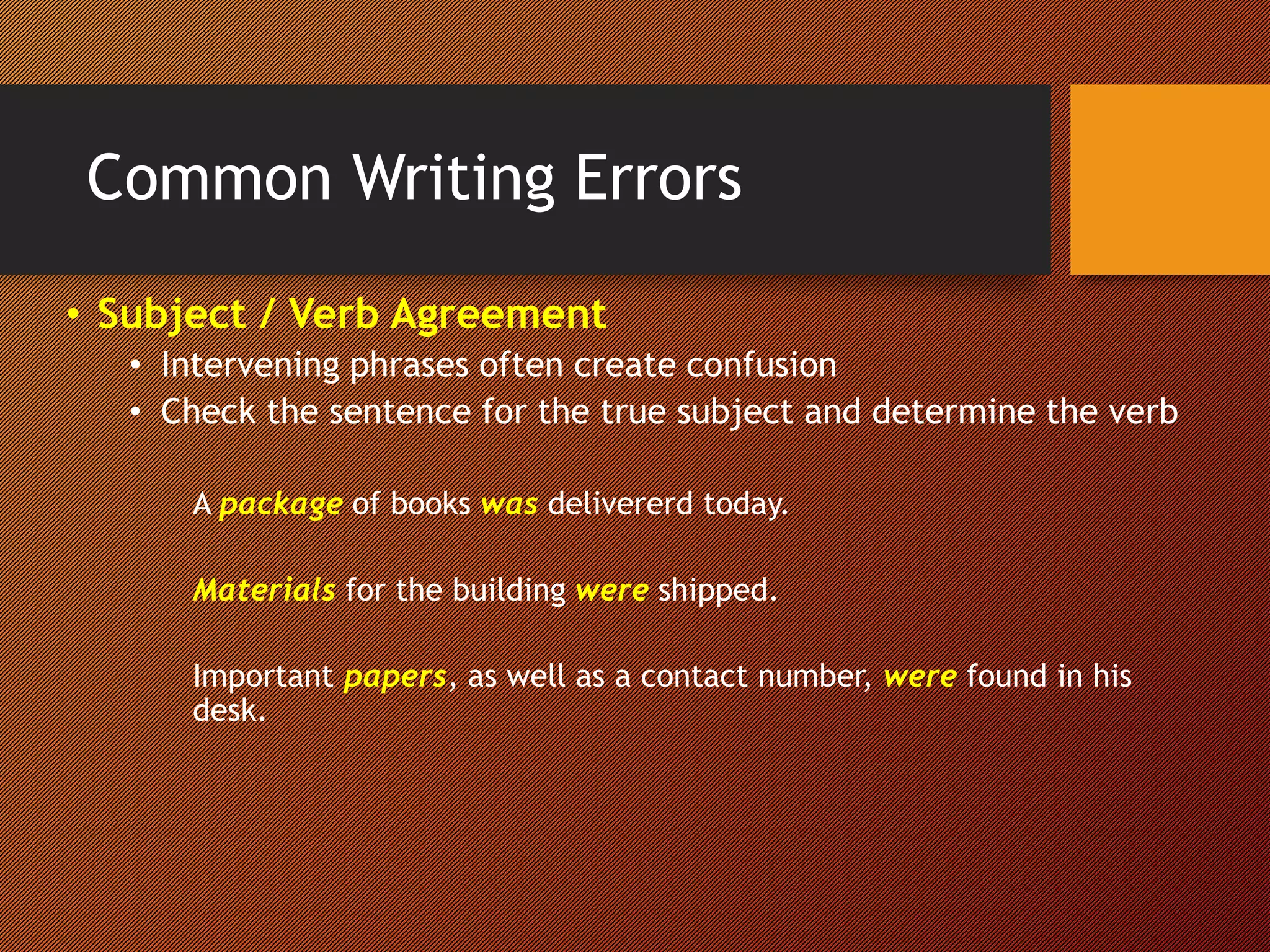 Writing skills common writing errors | PPTX