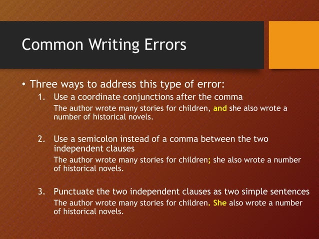 Writing skills common writing errors | PPTX